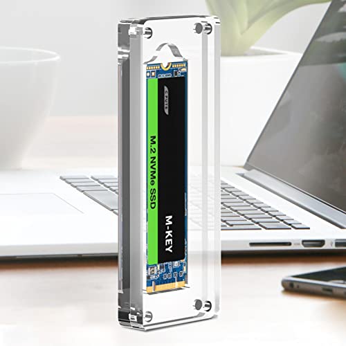 SuTL M.2 2280 SSD Protector Case | Anti-Shock Acrylic Protection SSD for Desktop Holder with 1 Slot,Clear Acrylic for M.2 2280 Solid States Drive Anti-Static with 1 Slot