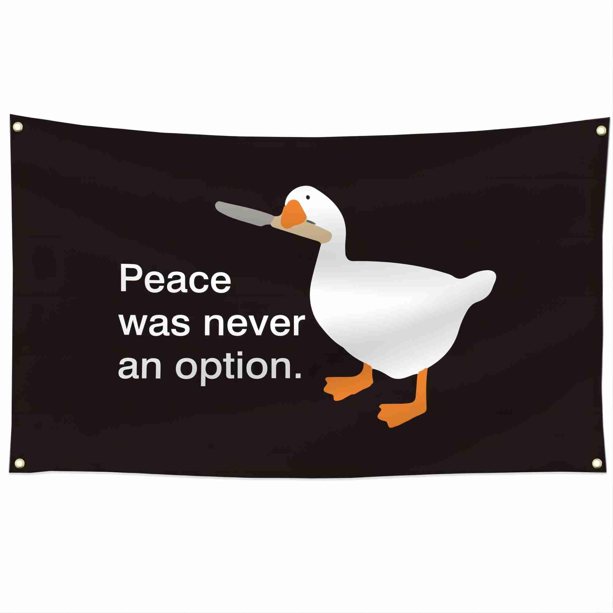 LLDOR Peace Was Never An Option Funny Flag 3X5 Feet Flag Banner 4 Brass Grommets, For College Dorm Room Bedroom Decor…