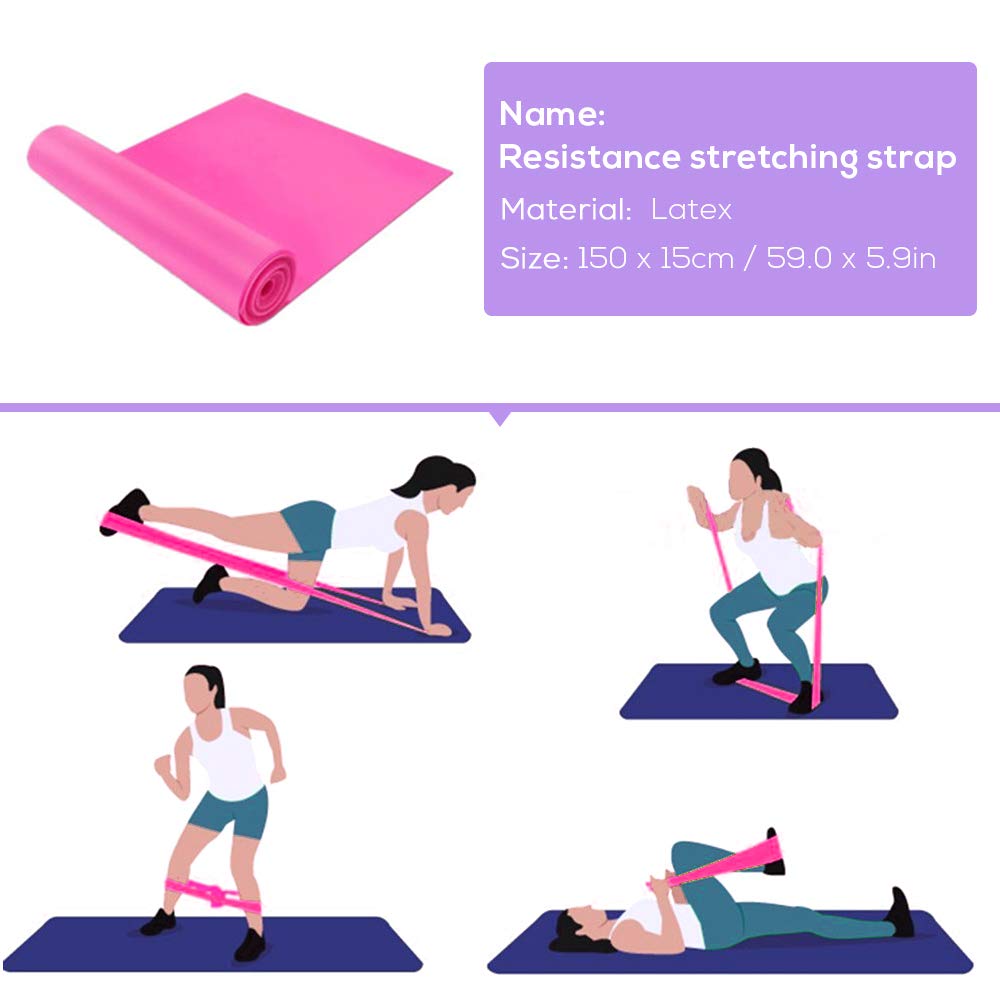Lixada 5Pcs Yoga Ball Chair,Yoga Equipment Set Include Yoga Ball Yoga Blocks Stretching Strap Resistance Loop Band Exercise Band (Purple)