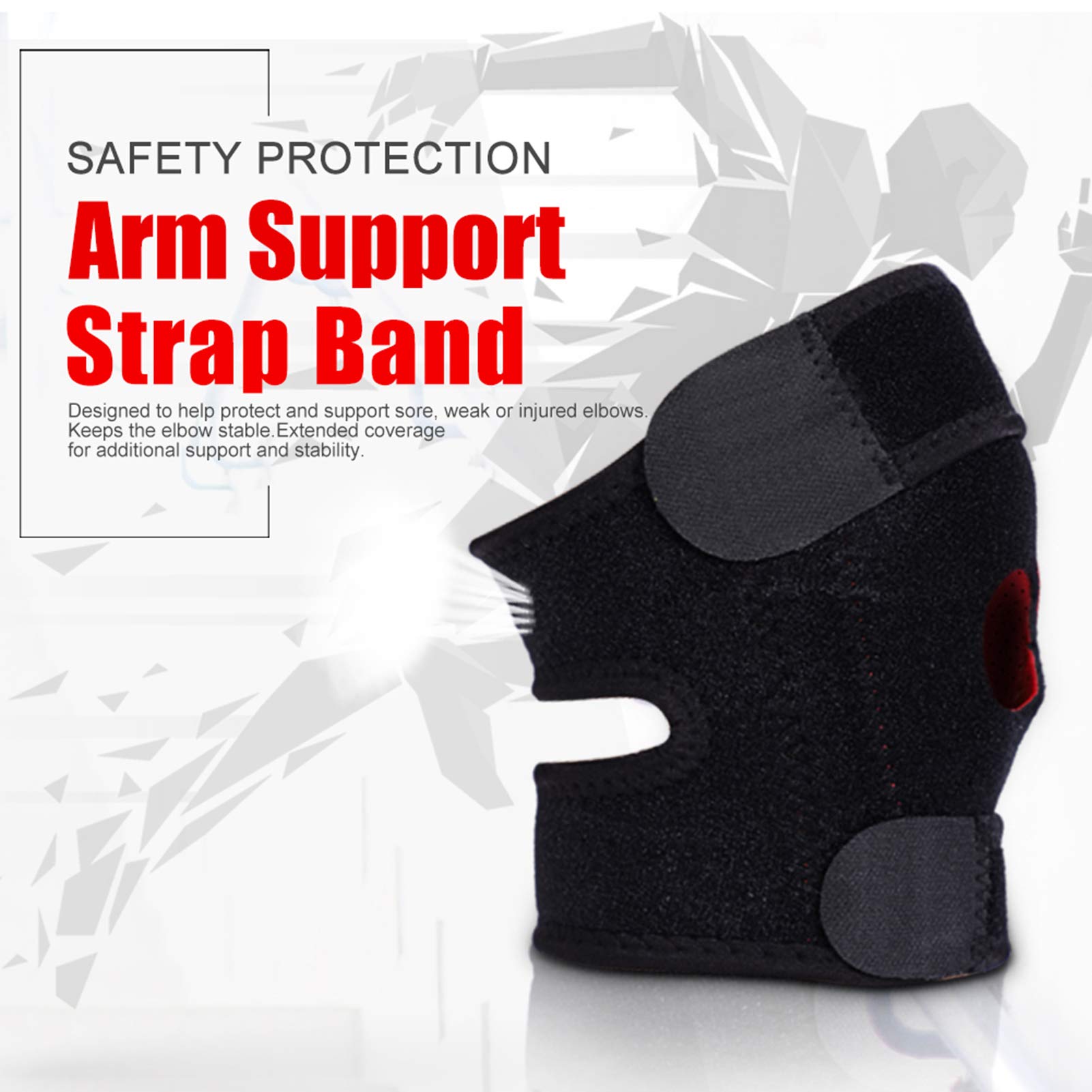 Neoprene Sports Elbow Brace Wrap, Arm Support Strap Band Adjustable for Exercise for Weightlifting for People with Easy Elbow Injuries for Tennis Golfers