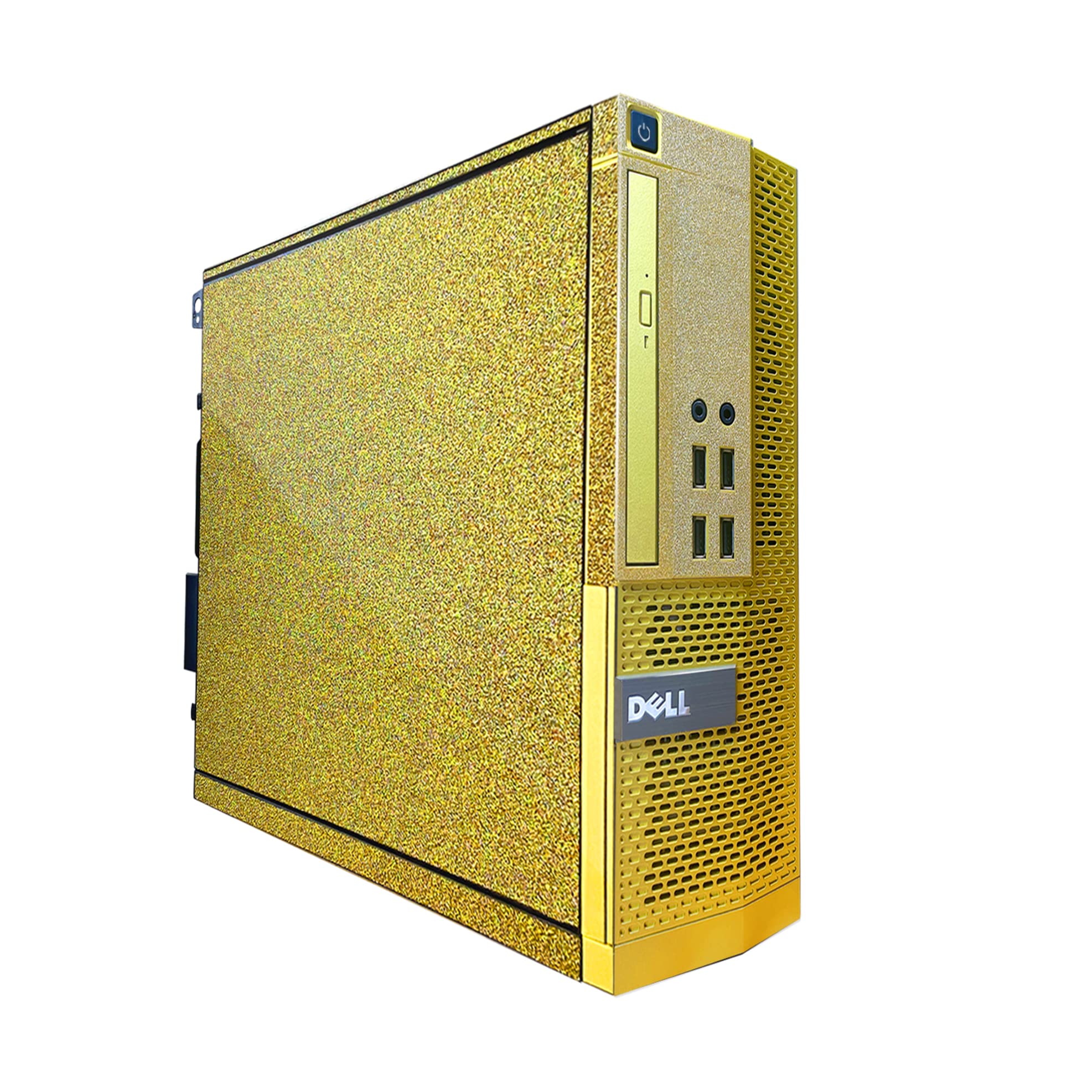 Treasure Box Gold SFF Desktop with Quad Core I7 Upto 3.9G, HD Graphics 4600 4K Support, 32G, 1T SSD, DP, VGA, Keyboard and Mouse, DVD, WiFi, BT 5.0, Win 10 Pro (Renewed)