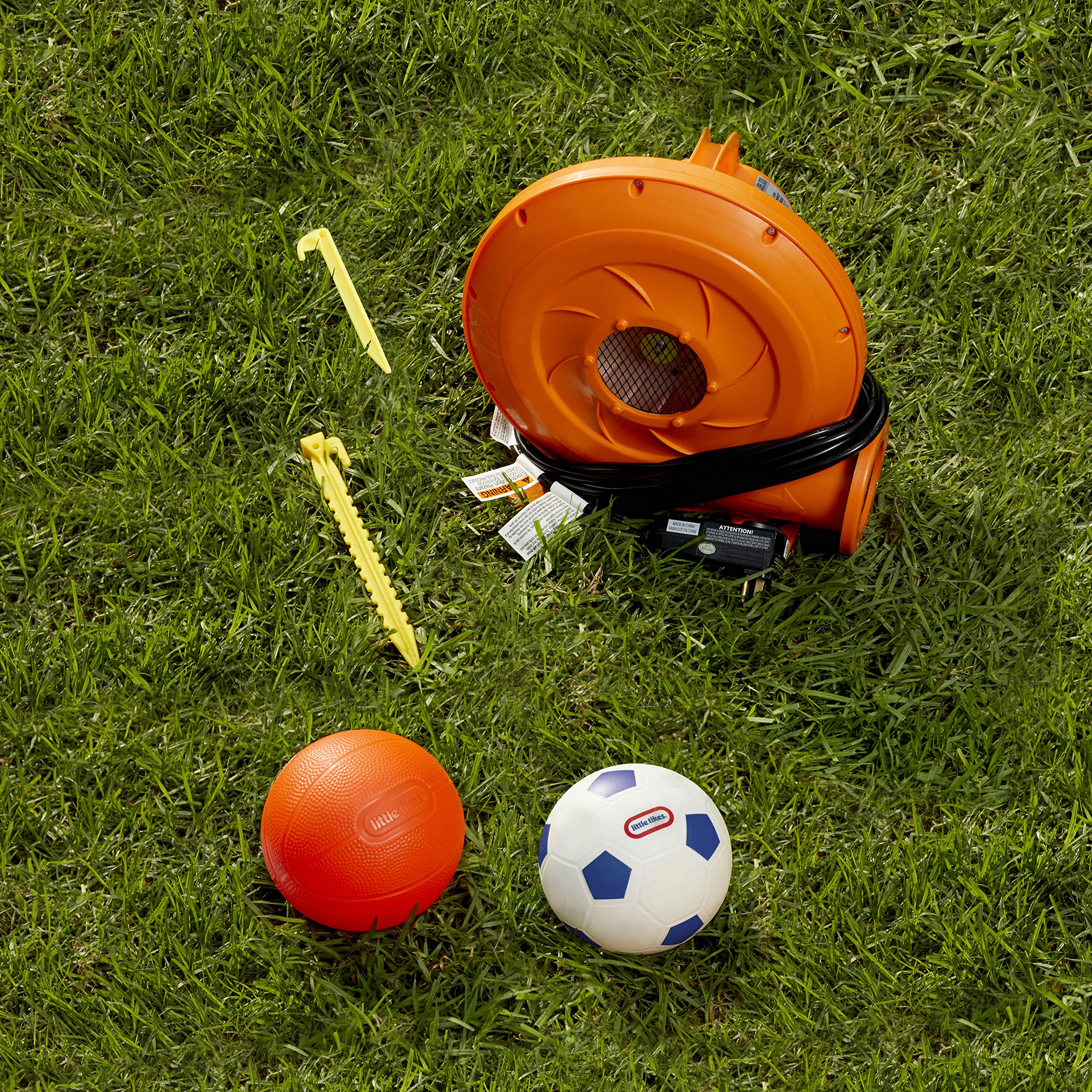 Little Tikes Huge Inflatable Backyard Soccer & Basketball Court for Multiple Kids, Blower with GFCI Plug