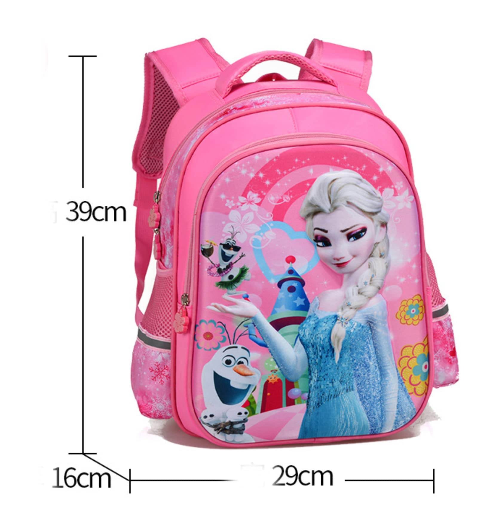 MJUNBOBU Kid Girls Backpack 16 Inch Anime Comic Cartoon School Daypack Children Kindergarten Primary School Backpack (Pink)