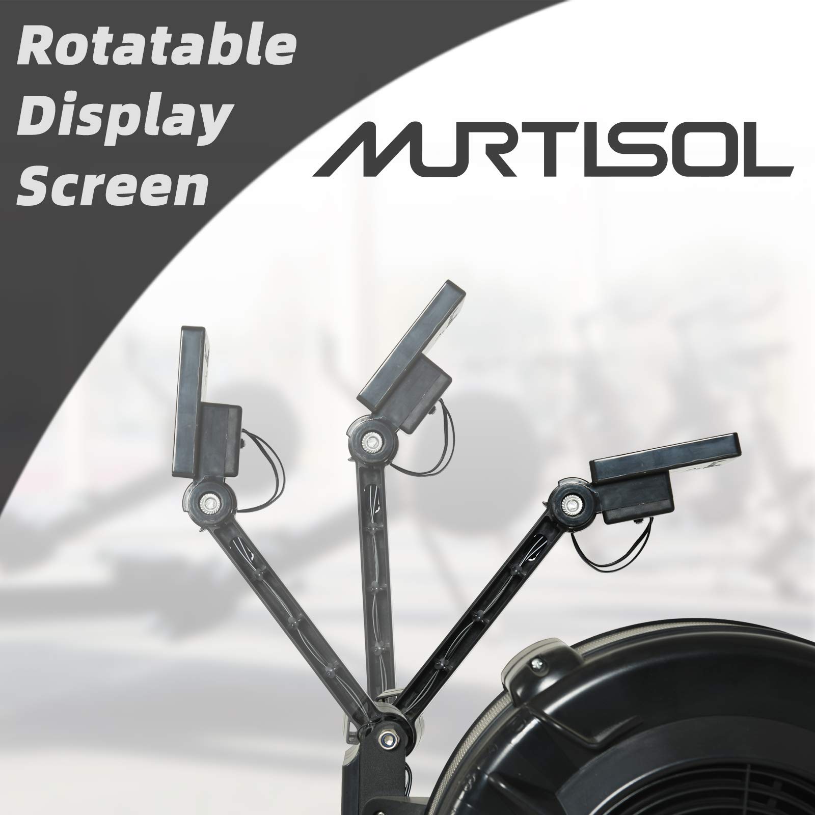Murtisol Air Resistance Rowing Machine Air Rower 10 Level Adjustable Resistance with Smart Monitor for Home Use