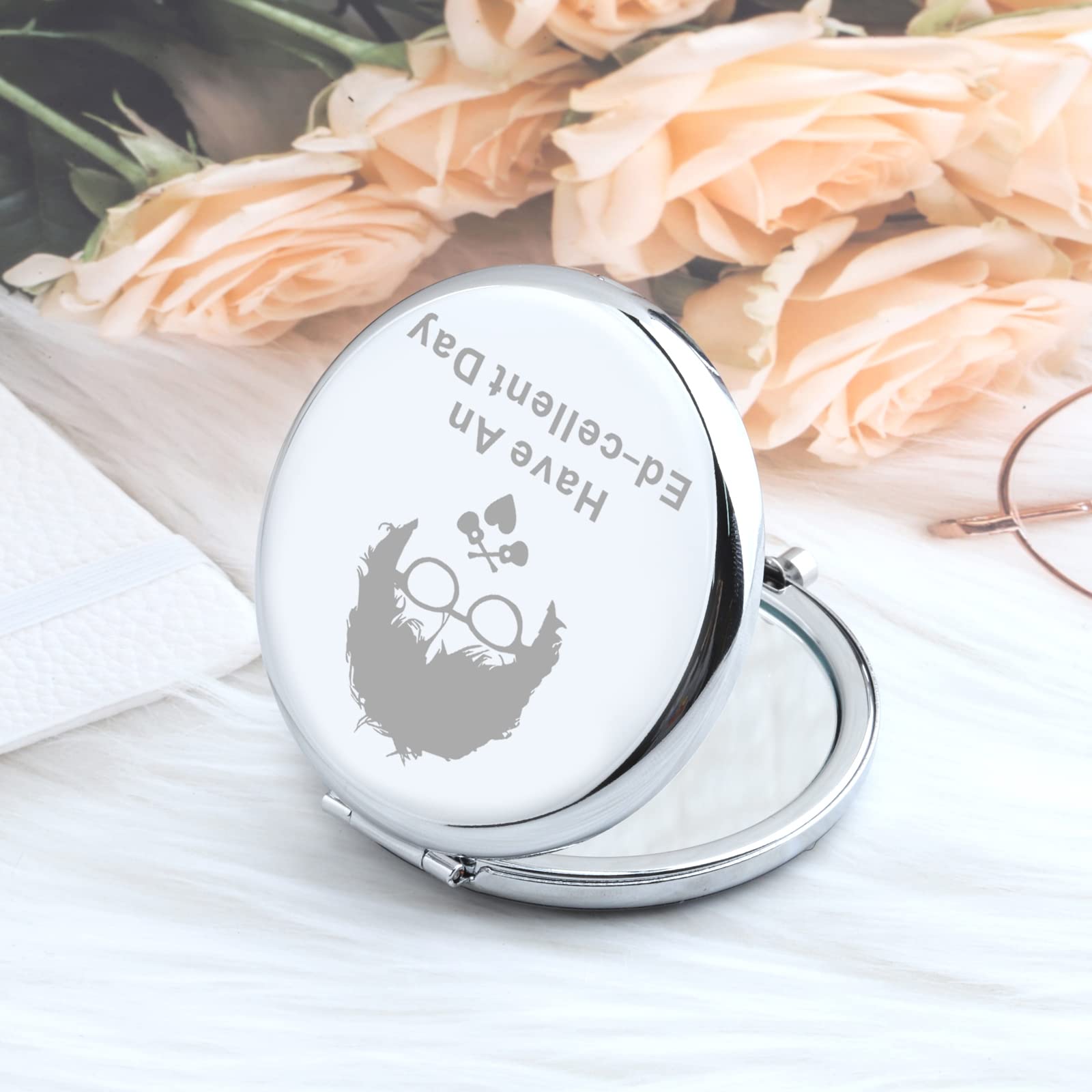 Zuo Bao Fans Gift Music Lovers Makeup Mirror Have an Ed-Cellent Day Compact Mirror Guitar Gift(Have an Ed-cellent Day)
