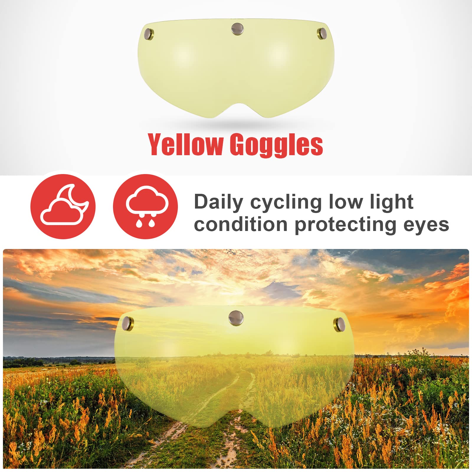 LIXADA Detachable Magnetic Bike Helmet Goggles Visor Removable Sun Visor Shield Cycling Bicycle Helmet
