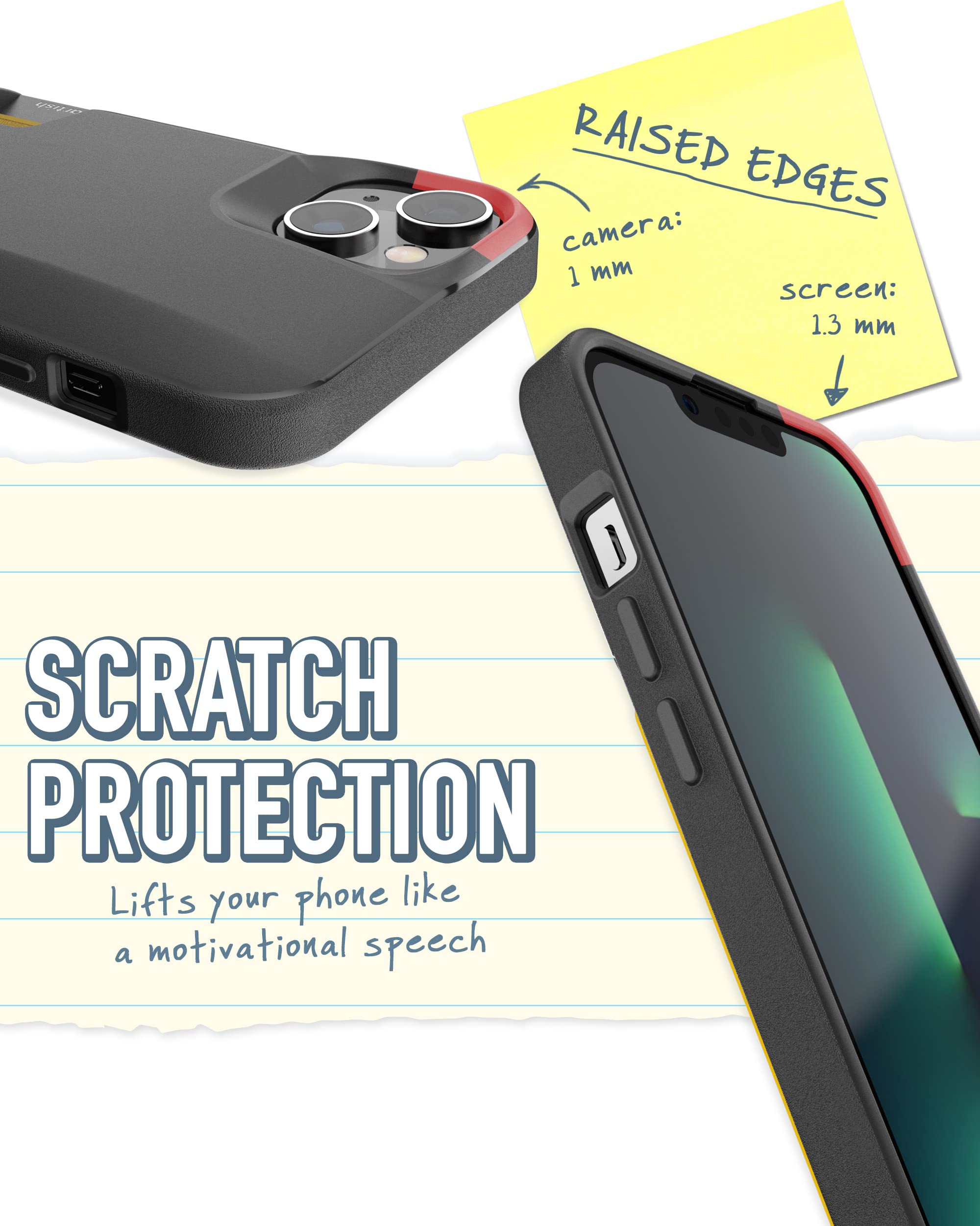 Smartish® iPhone 14 Plus Wallet Case - Wallet Slayer Vol. 1 [Slim + Protective] Credit Card Holder - Drop Tested Hidden Card Slot Cover Compatible with Apple iPhone 14 Plus - Black Tie Affair