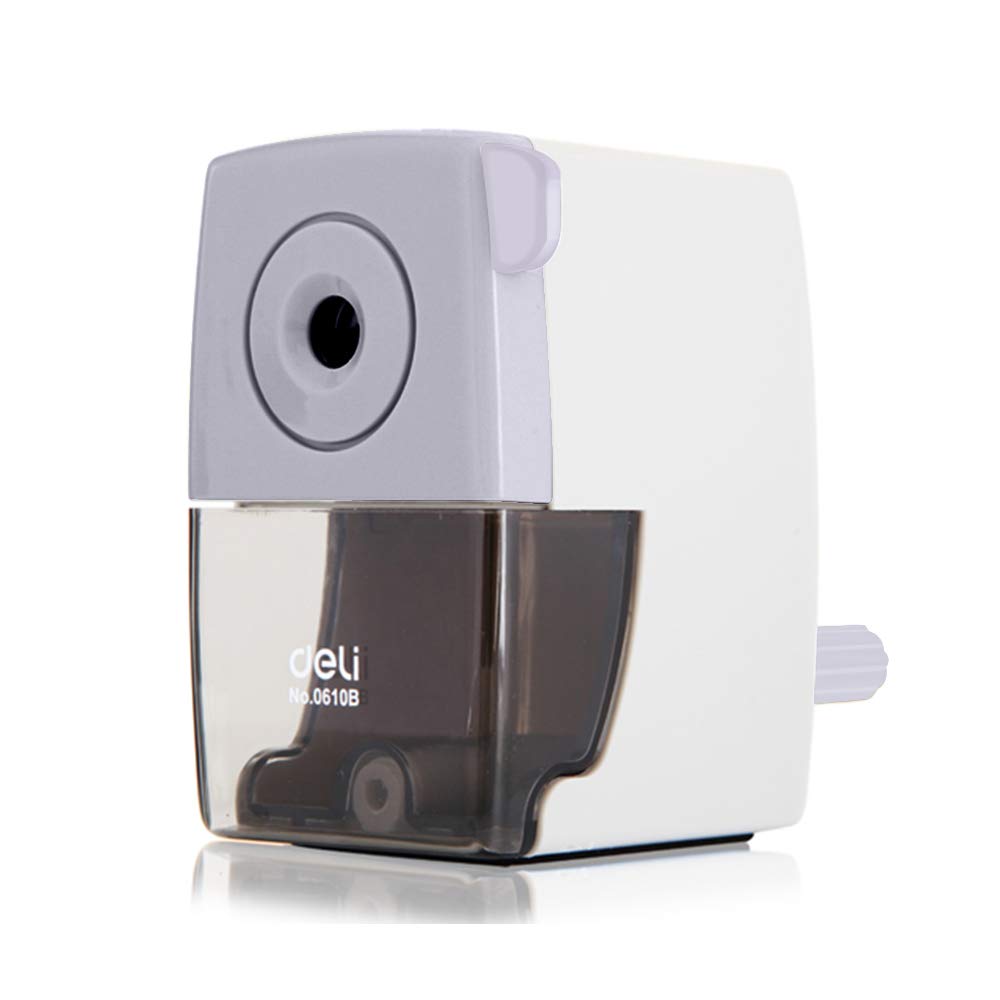Manual Pencil Sharpener, Eesteros Hand Crank Pencil Sharpener Heavy Duty for School Classroom, Office, Home(White)