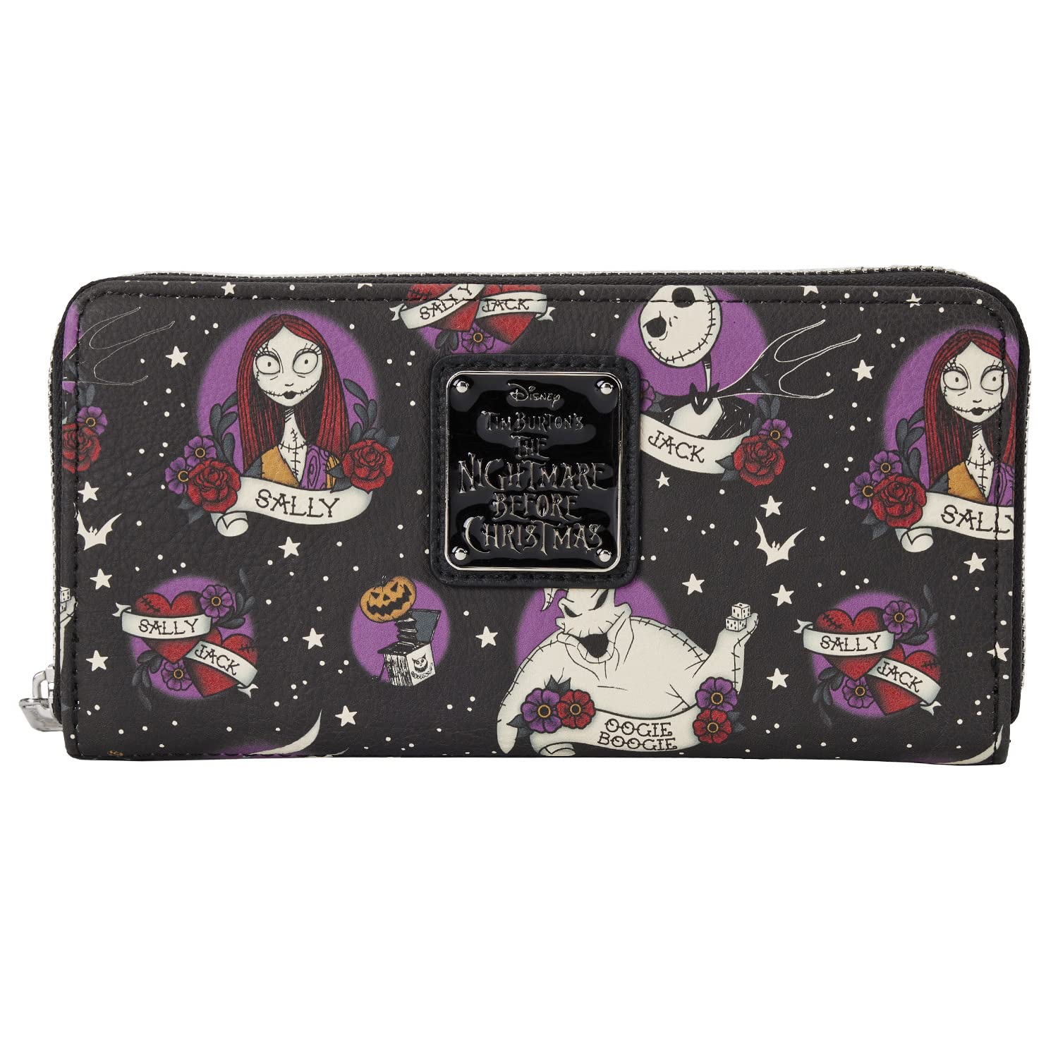 Loungefly Disney The Nightmare Before Christmas Tattoo Art All Over Print Faux Leather Wallet