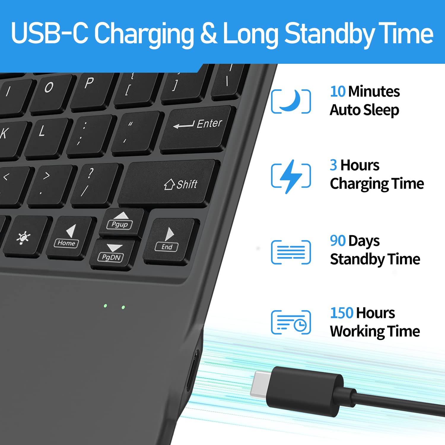 Uogic Type Cover for Microsoft Surface Go 3/Surface Go 2/Surface Go, Ultra-Slim Portable Bluetooth Wireless Surface Go Keyboard with Backlight, Rechargeable & Long Standby Time, Surface Go Accessories