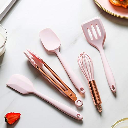 LMMDP Silicone Utensils Set Cooking Kitchenware Set Tongs Spatula Soup Spoon Non-stick Shovel Oil Brush Kitchen Tool