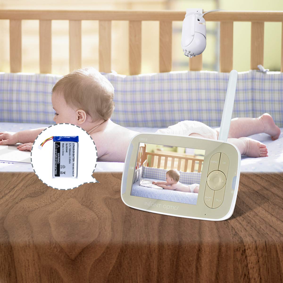 LANMU Replacement Sp 803048 Battery Compatible with Infant Optics DXR-8 Baby Monitor (Monitor Unit)