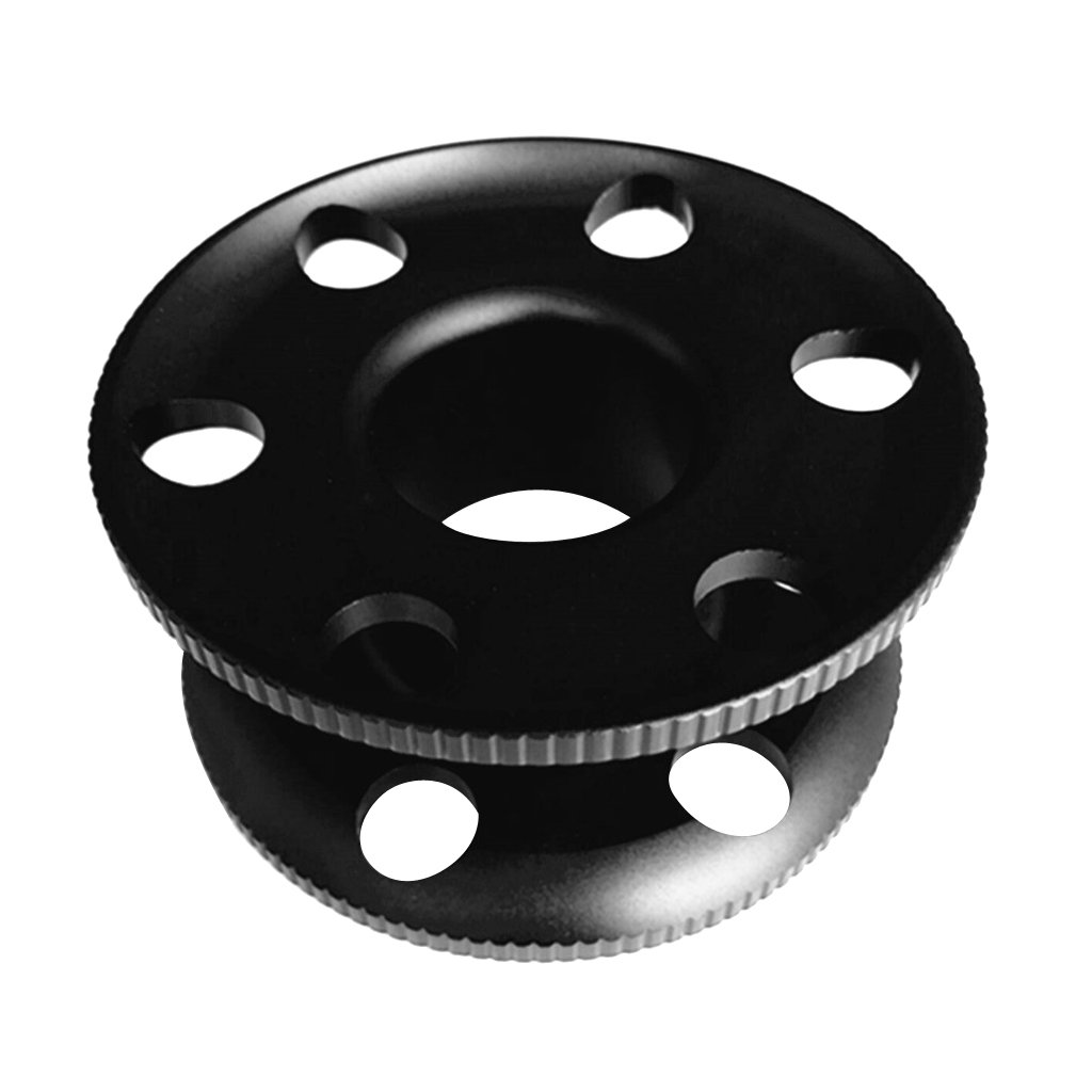 LEIPUPA Aluminum Alloy Empty Finger Spool Dive Reel for Underwarter Scuba Diving BLK