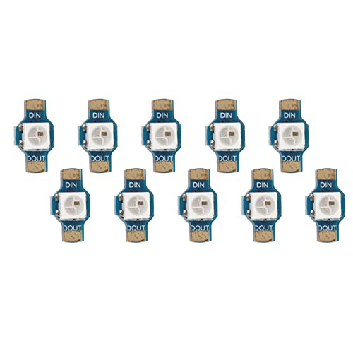 WS2812 LED Module, WS2812 RGB LED Module Low Drive Voltage Large Scattering Angle 10Pcs High Brightness for Microcontroller