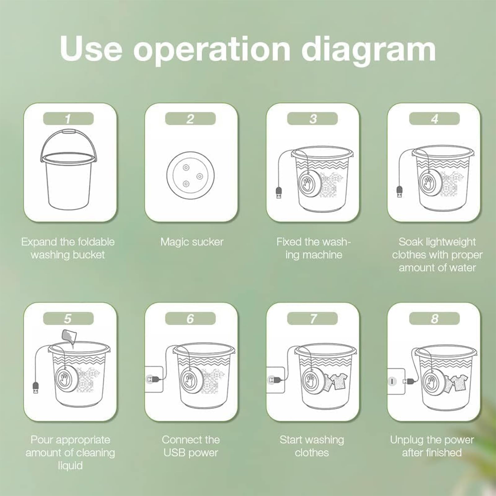 KAZIO Foldable Washing Machine,10L Ultrasonic & Turbine Cleaning Mini Washer, Portable Washing Machine with USB Power Port, Compact Laundry Machine with 24W Motor for Home, Apartment, Camping & Dorms
