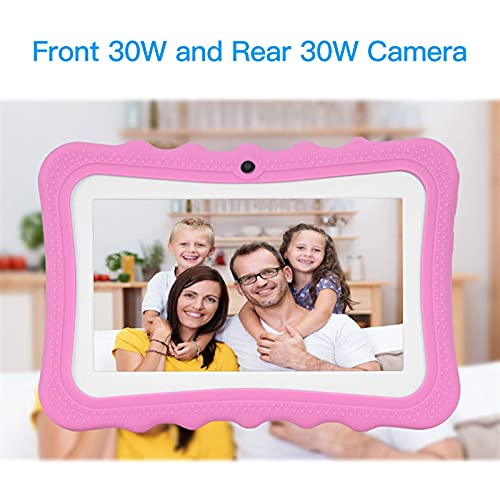 ZSEM Children Tablet 7 Inch Display Screen Dual Camera Quad-core WiFi Version Early Educational Learning Hine Gift for Toddlers Children