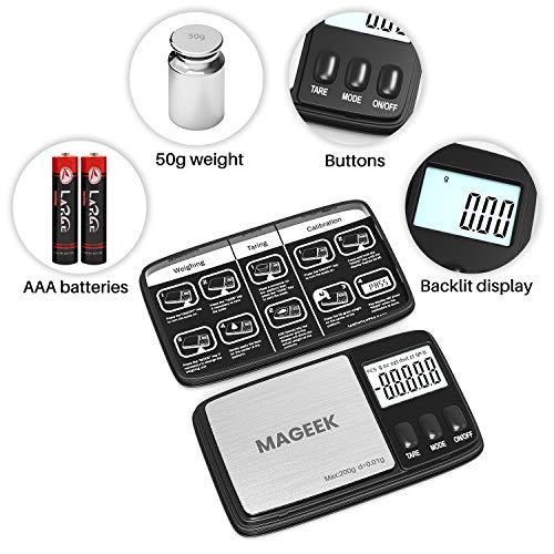 MAXUS Shipping Scale 440lb, Digital Postage Scale for Packages Luggage with Hold and Tare Funtion