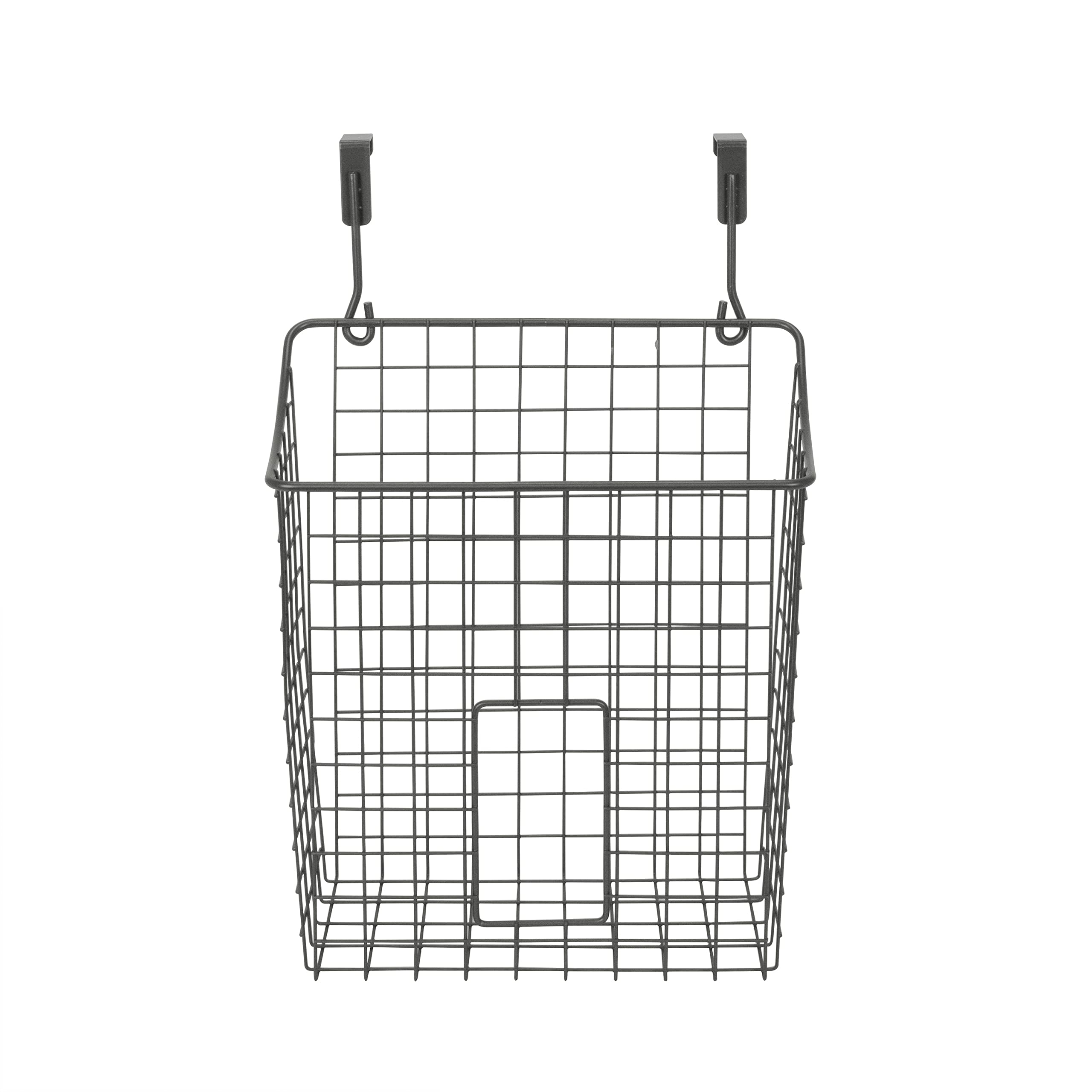Spectrum Diversified Grid Over-The-Cabinet Dispenser Plastic Holder for Kitchen Storage & Organization, Under Sink Organizer for Recycling Grocery Bags, Medium, Industrial Gray