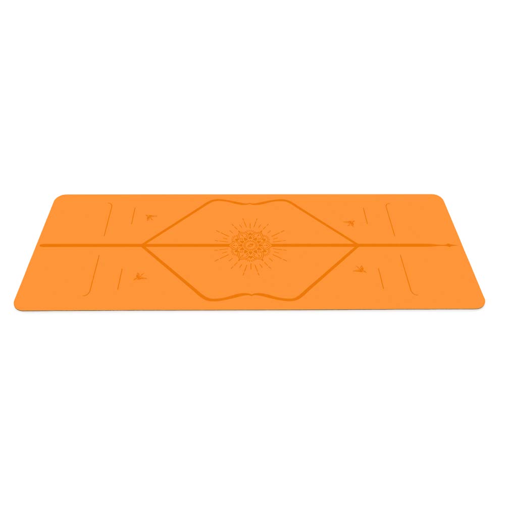 Liforme Gratitude Yoga Mat - Patented Alignment System, Warrior-like Grip, Non-slip, Eco-friendly, sweat-resistant, Long, Wide and Thick - Gratitude Special Edition (Orange)