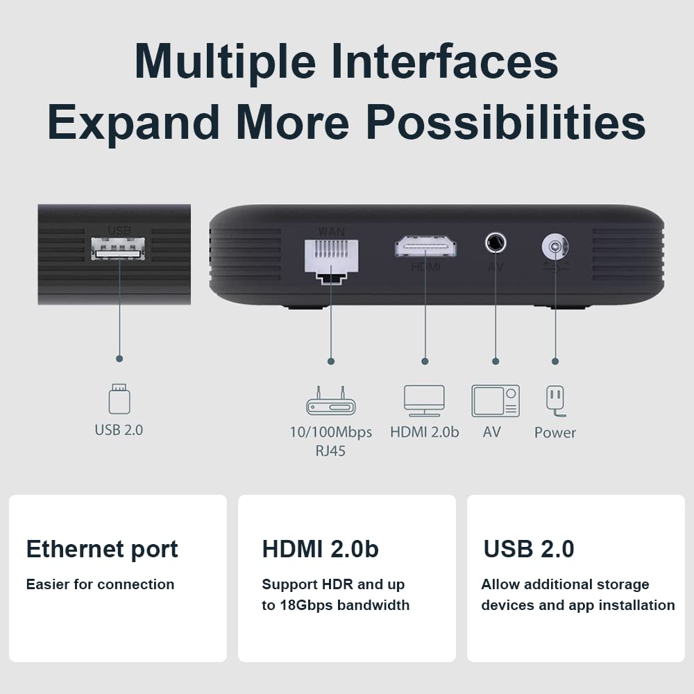 ZTE Android TV Box ,Smart TV Box ZXV10 Support Wi-Fi 5 Bluetooth 5.0 , Support 3D 4K HDR Videos Media Player,Dolby Vision,Supports YouTube/Google Assistant/Google Play Store