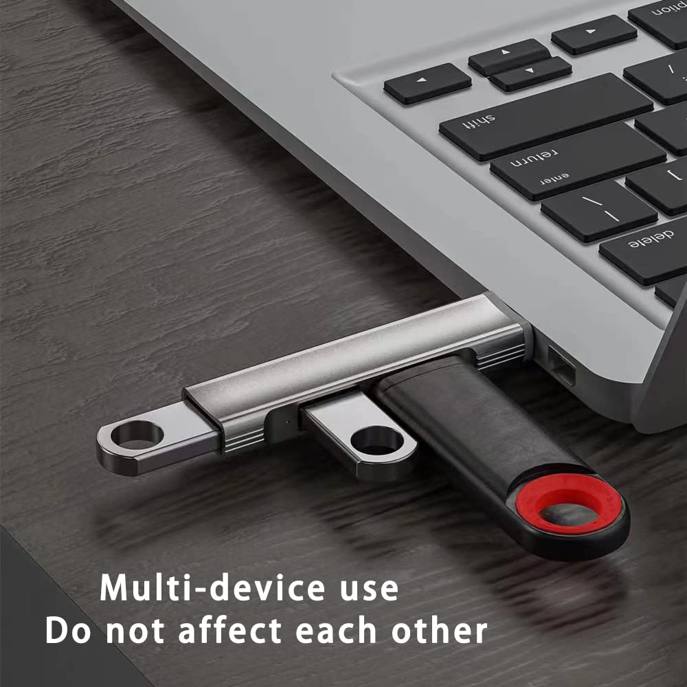 USB 3.0 HUB Splitter,3-Port Mini USB Hub with Type-C Adapters Small HUB Easy to Carry,Suitable for PC/PS/MAC/Laptop/TV