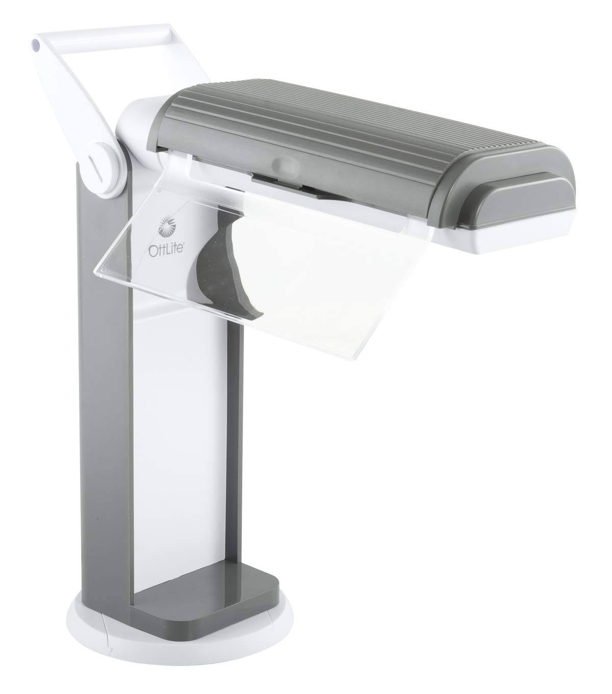 OttLite 13 Watt Magnifier Task Lamp with 2X Magnification and Swivel Base, Dark Gray