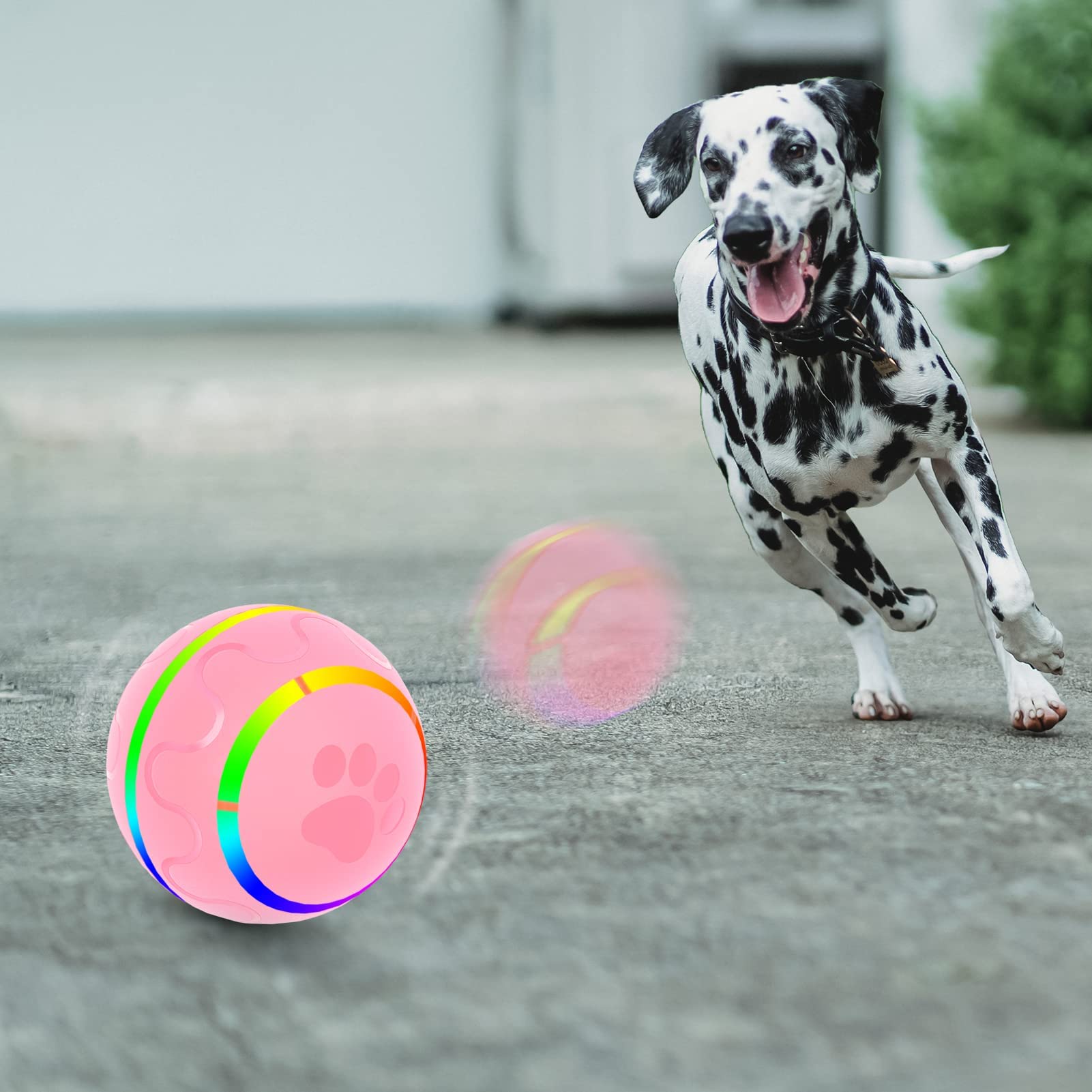 Kirisima Interactive Dog Balls Toys Active Rolling Ball for Dogs, Aggressive Chewers Toy, Remote Control Light-Up Dog Ball USB Rechargeable