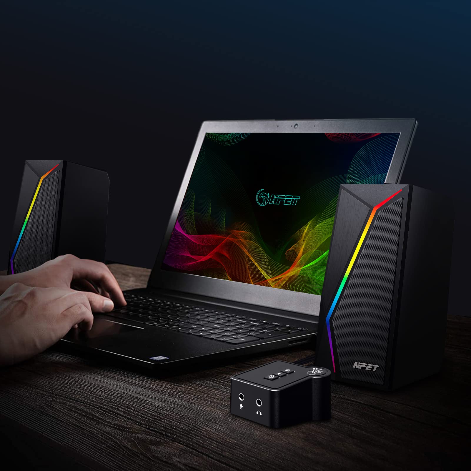 NPET Gaming Keyboard and RGB Computer Speakers