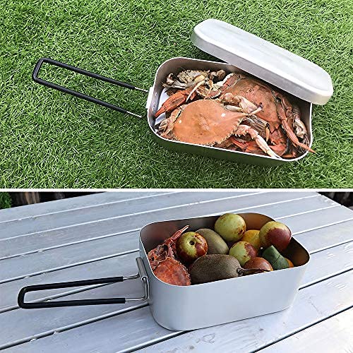 Lixada Mini Folding Stove Lunch Box Steaming Rack Combo Set for Picnic Camping Hiking Fishing Mountaineering