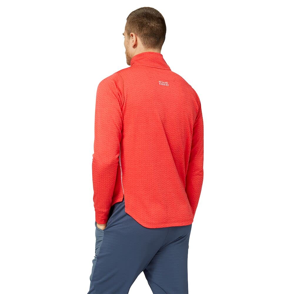 New Balance Men's NB Heat Grid Half Zip 22, True Red Heather, Large