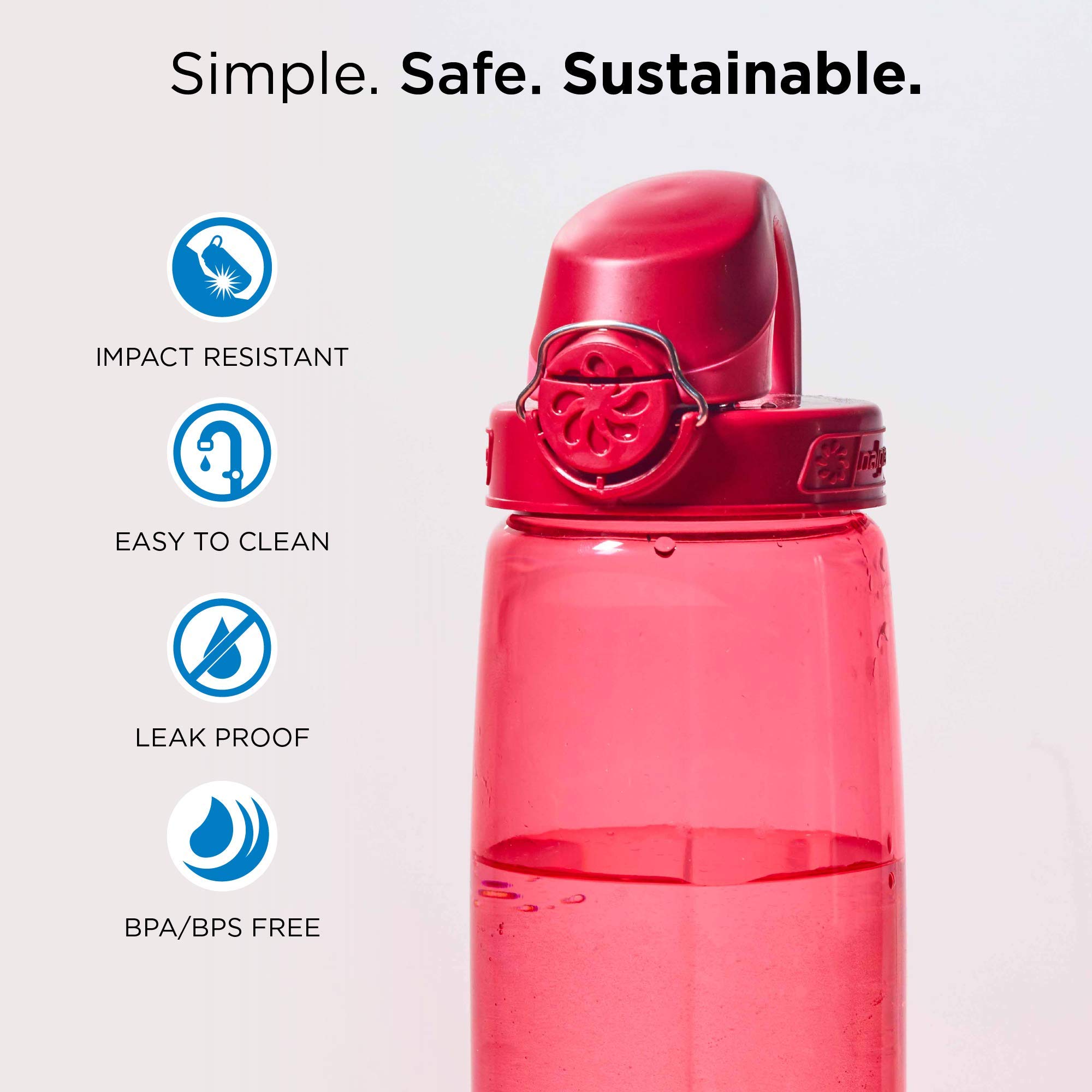 Nalgene On the Fly BPA-Free Water Bottle, Coral with Frost/Coral, 24 Oz