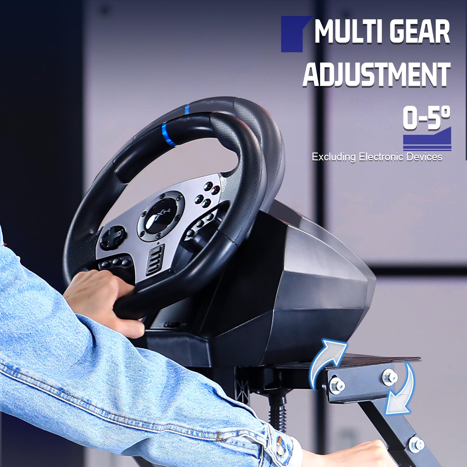 Marada G920 Racing Steering Wheel Stand with Shifter Mount Fit for Thrustmaster, PXN, Logitech G29, G923 Height Adjustable Sim Frame Wheel & Pedal & Gear Lever NOT Included(Only Stand)