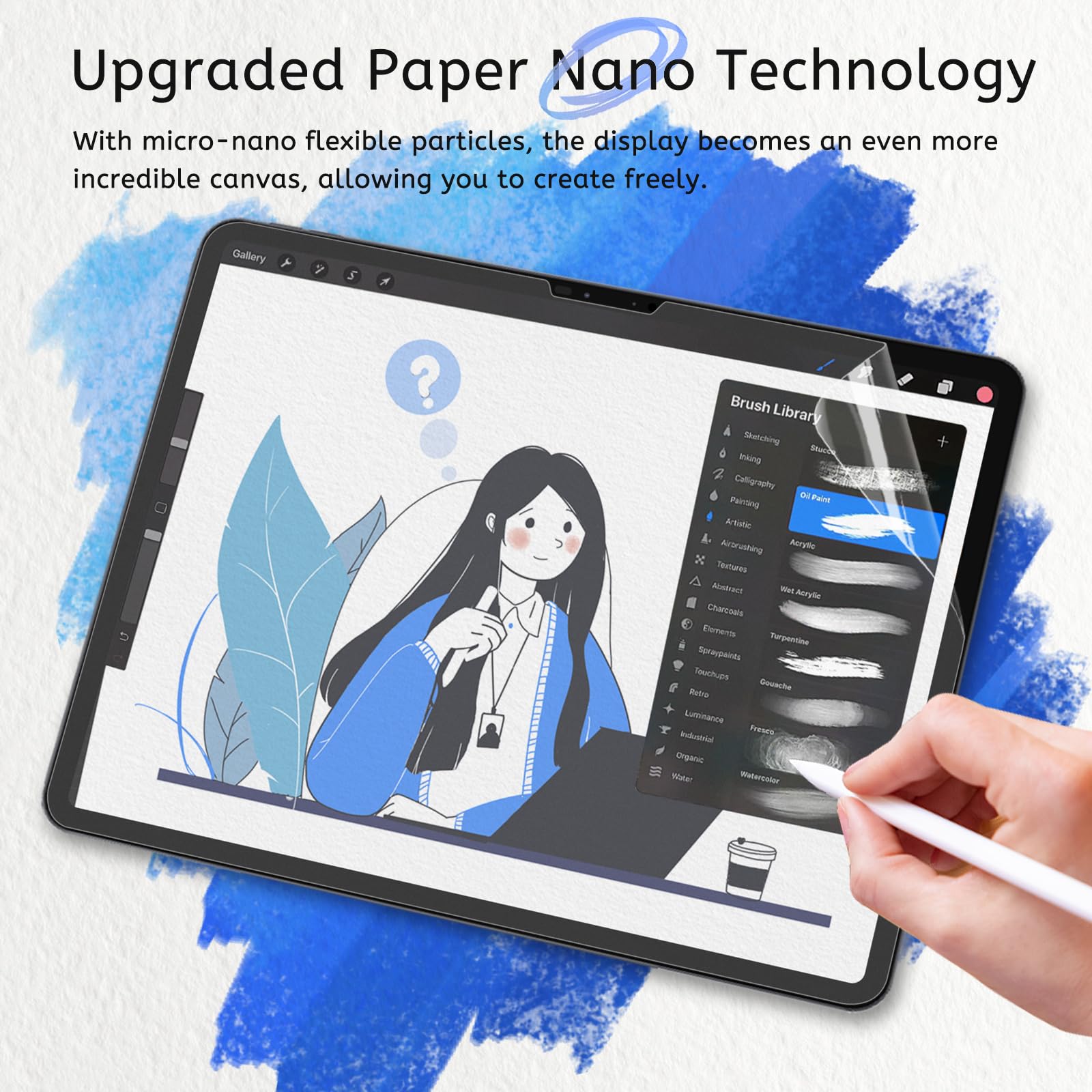 MOBDIK [2 Pack Paperfeel Screen Protector Compatible with iPad Air 13 inch/iPad Pro 13 (2024) [New Version Crafted for Natural Writing] [Less Reflection] [Nib Friendly] [with Easy Installation Kit]