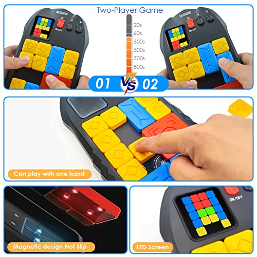 Super Slide Puzzles Brain Games, with 500+ Levels Electronic Handheld Game, Challenges Brain Teaser Puzzles, Learning & Education Travel Stem Toys for Kids and Adults