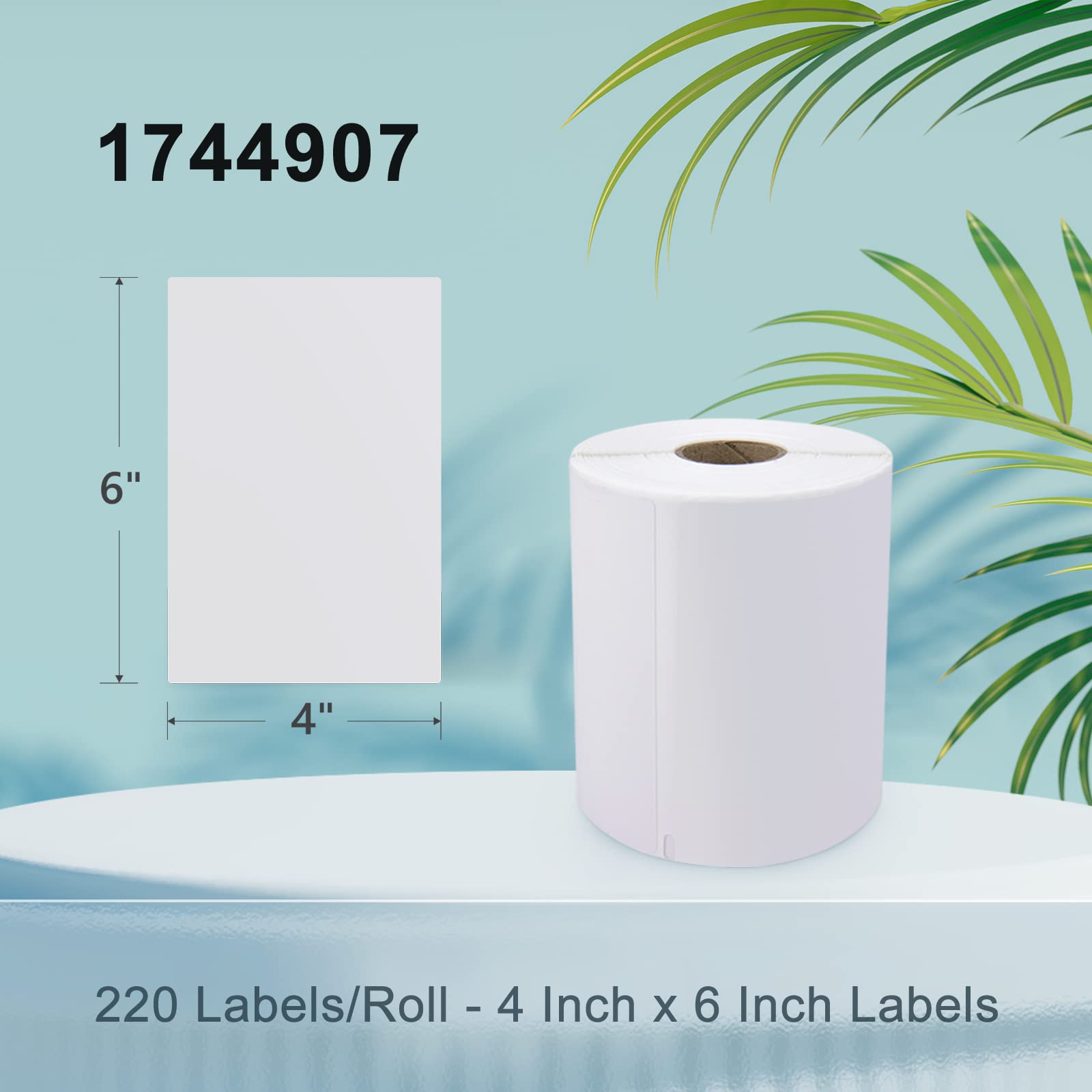 LEMERO Direct Thermal Shipping Label Compatible with DYMO LabelWriter 4XL 1744907 4x6 thermal labels roll, Compatible with DYMO 4XL, Zebra, Rollo, MUNBYN, Strong Adhesive, 220 Labels/Roll (6 Pack)