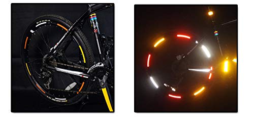 LESOVI Reflective Stickers, Reflective Decals, Waterproof Adhesive Decals, Bike Reflective Tape, Night Safety Stickers for Bicycle,Wheelchairs,Motorbike,Helmet,Stroller,Scooter (27 PCS Bike Reflector)