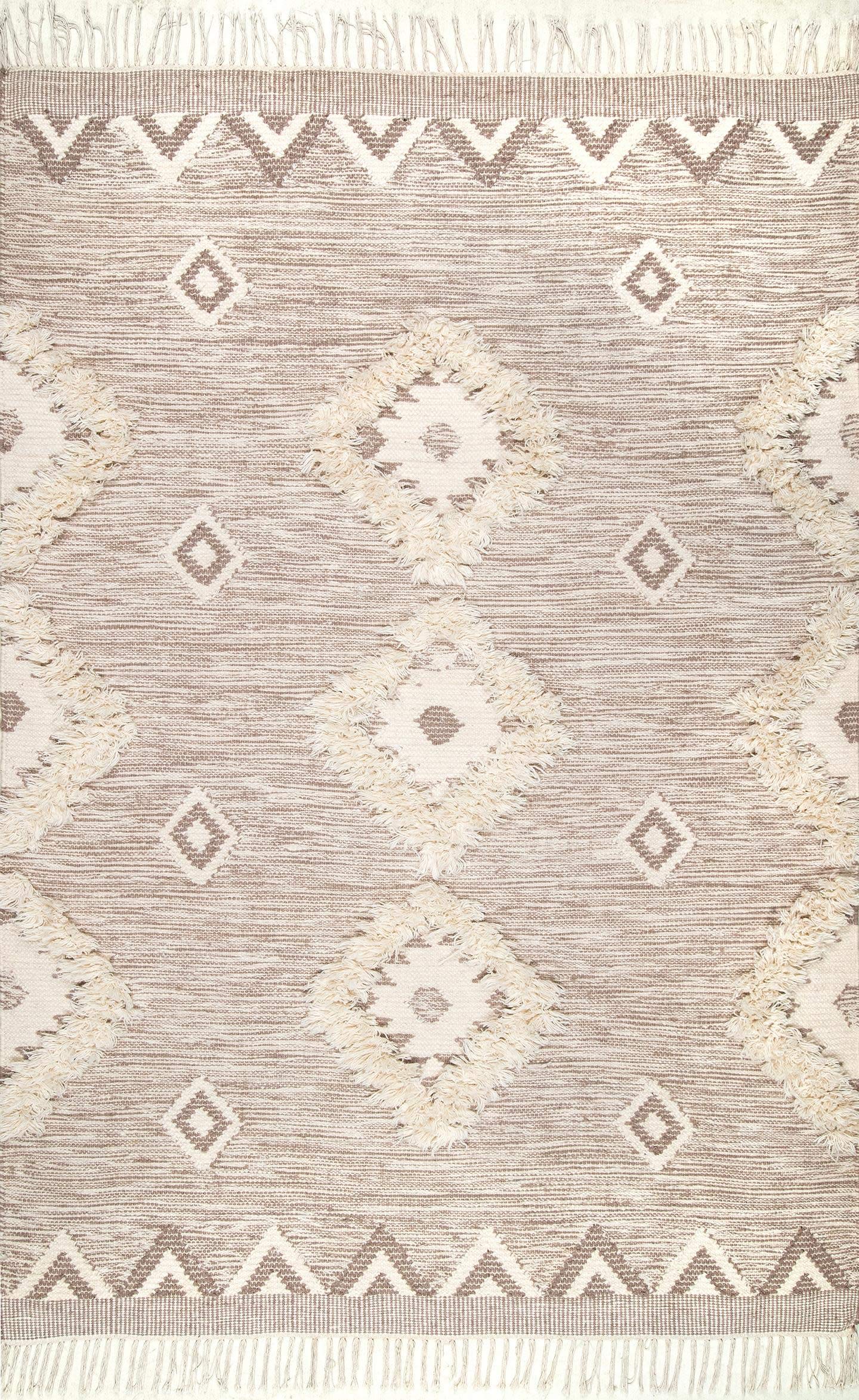 nuLOOM Savannah Moroccan Tasseled Wool Area Rug, 4x6, Beige