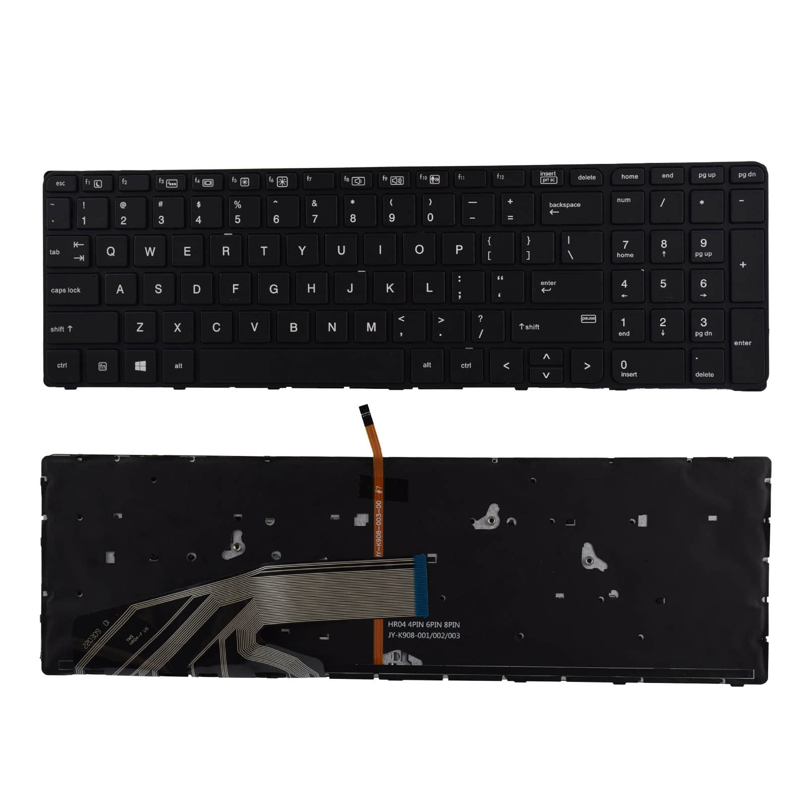 SUNMALL Replacement Keyboard Compatible with HP ProBook 450 G3 455 G3 470 G3 650 G2 655 G2 450 G4 455 G4 470 G4 HSTNN-Q95C with Backlight No Pointer