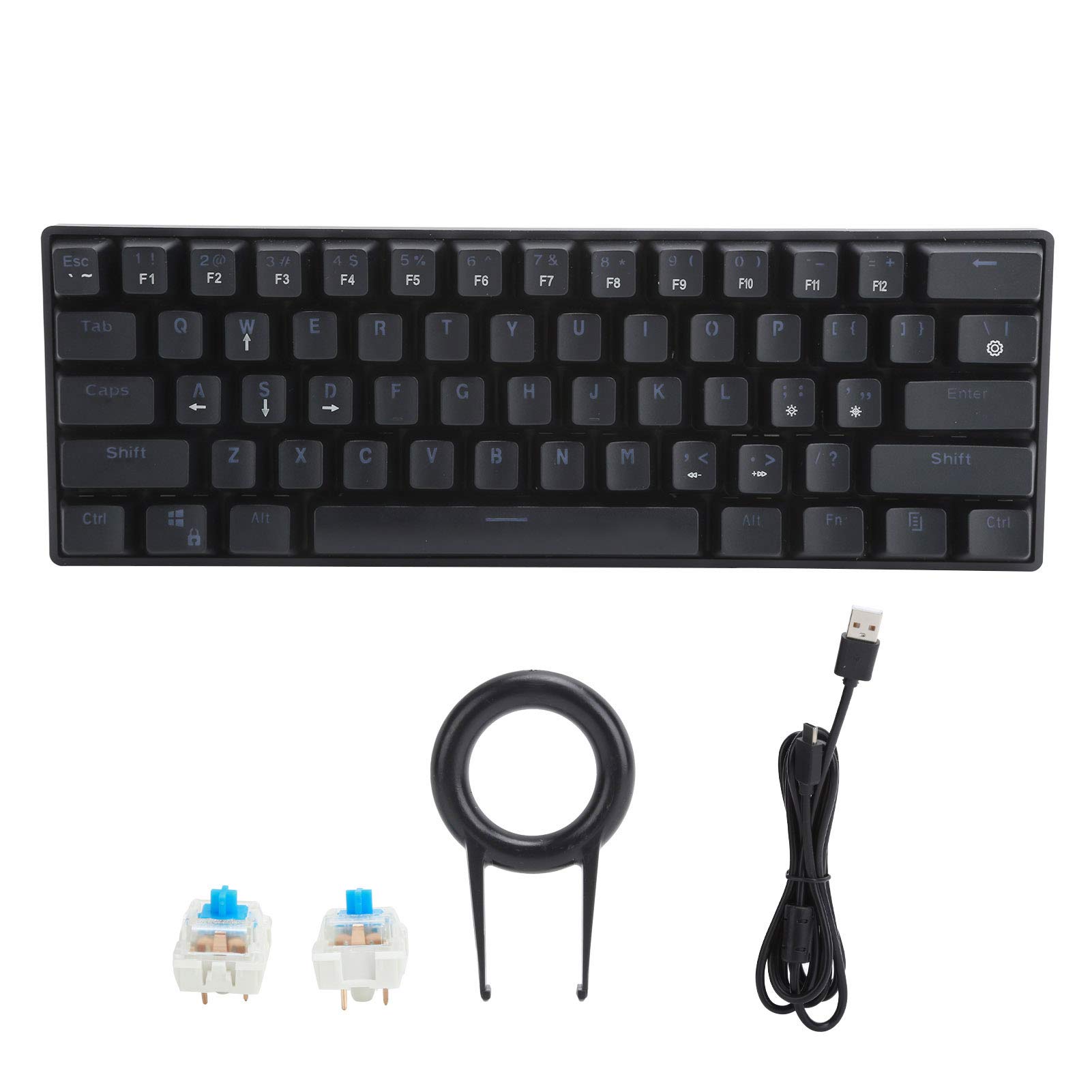 Zyyini Bindpo Wired Mechanical Keyboard, 61-Keys LED Backlight Wired Computer Keyboard Typewriter Keyboard Gaming Keyboard,for Laptop Tablet Desktop