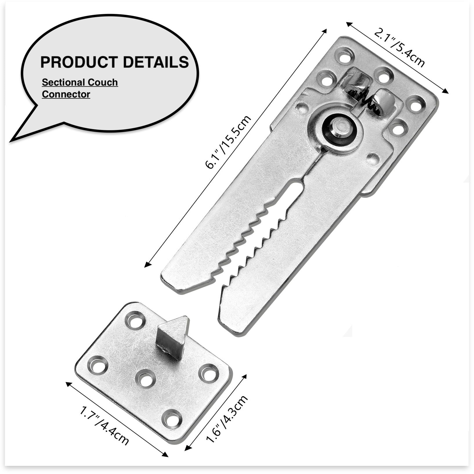 Mdkave 2 Pack Sectional Couch Connector Screws (with Mounting Screws) - Keep Your Sectional Sofa Stable and Firm