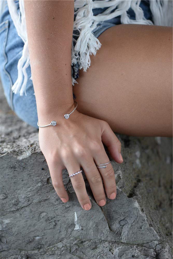 LEMON GRASS Little Silver Snake Ring Adjustable One Size