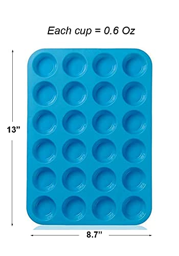 SAMZAREULO Silicone Muffin Pan Mini 24 Cups Cupcake Pan