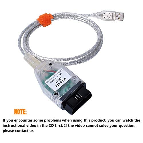 Mini VCI J2534 Cable,OBD2 Cable Connector Scanner Adapter Fit for TIS Techstream V14 V15, Programming Diagnostic Cable, OBD II Adapter Connector Cable Scan Tool, Support Win XP/ WIN7 WIN10