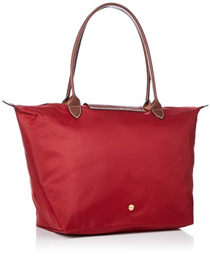 Longchamp 1899 089 Preage Tote Bag, Shopping Bag, Nylon/Leather, Compatible with B4 Size, Can Store a PC, Rouge [Parallel Import]