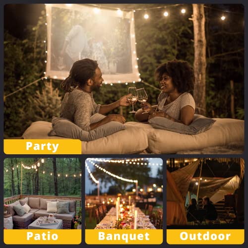 Sunnyload 31FT Outdoor String Lights Waterproof, 110 Volts Outdoor Decorations for Patio, Yard, Garden, Porch, Backyard,Heavy-Duty Decorative Cafe Hanging Lights,with 15 LED Shatterproof Bulbs