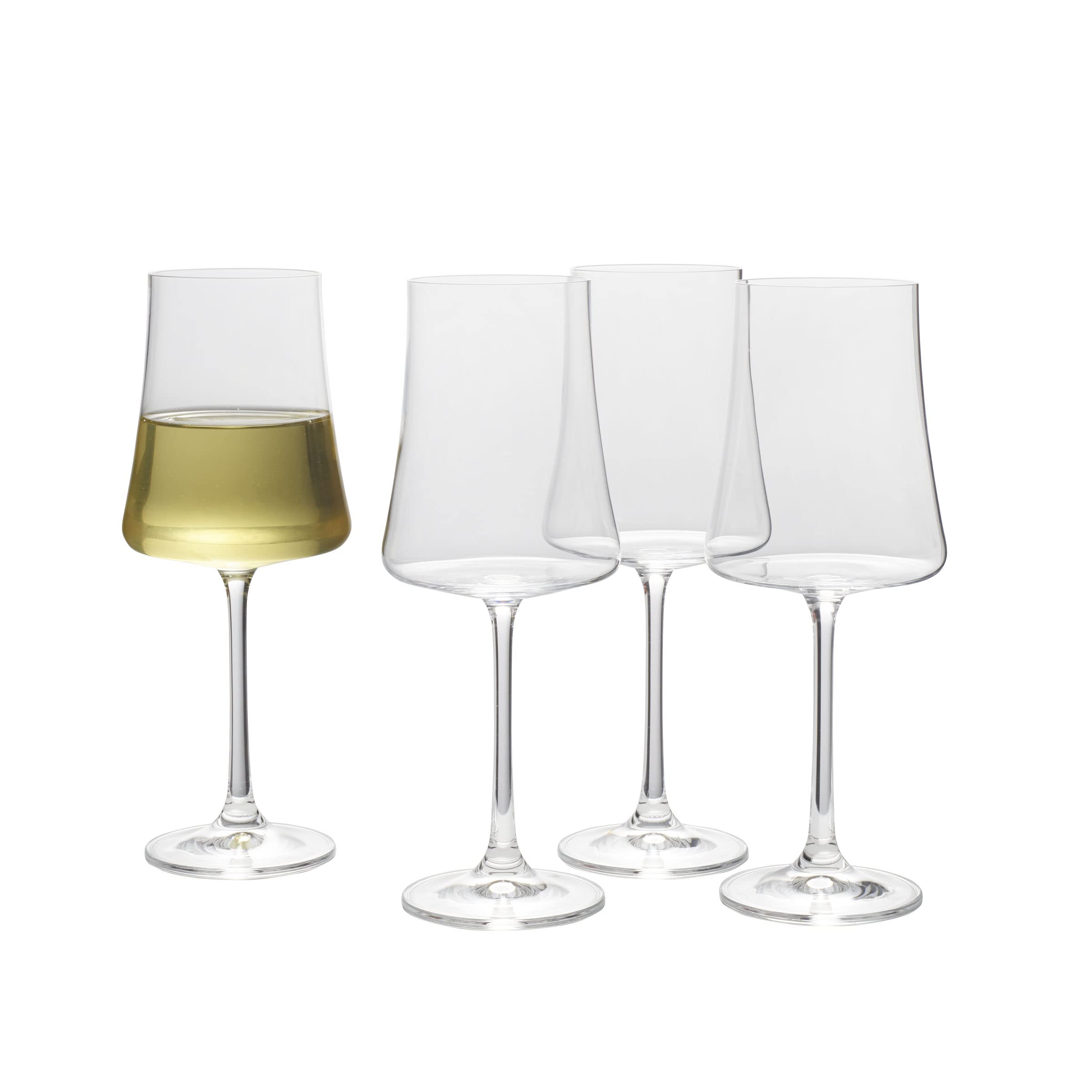 Mikasa Aline Set of 4 White Wine Glasses, 16-Ounce, Clear