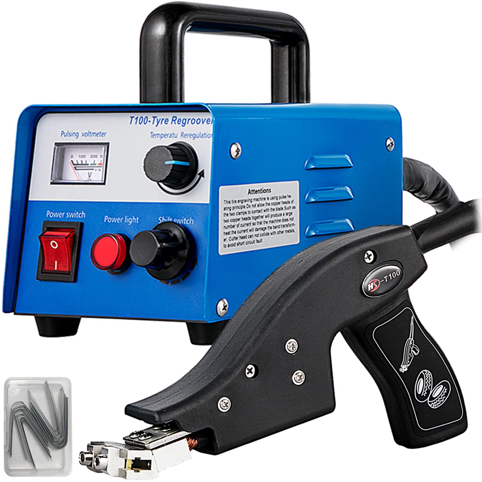 VEVOR Tire Grooving Tool, 110V 350W Iron Tire Groover Cutter with 20 Blades, HSD-T100 Tire Groover Heated Machine for Any Tires