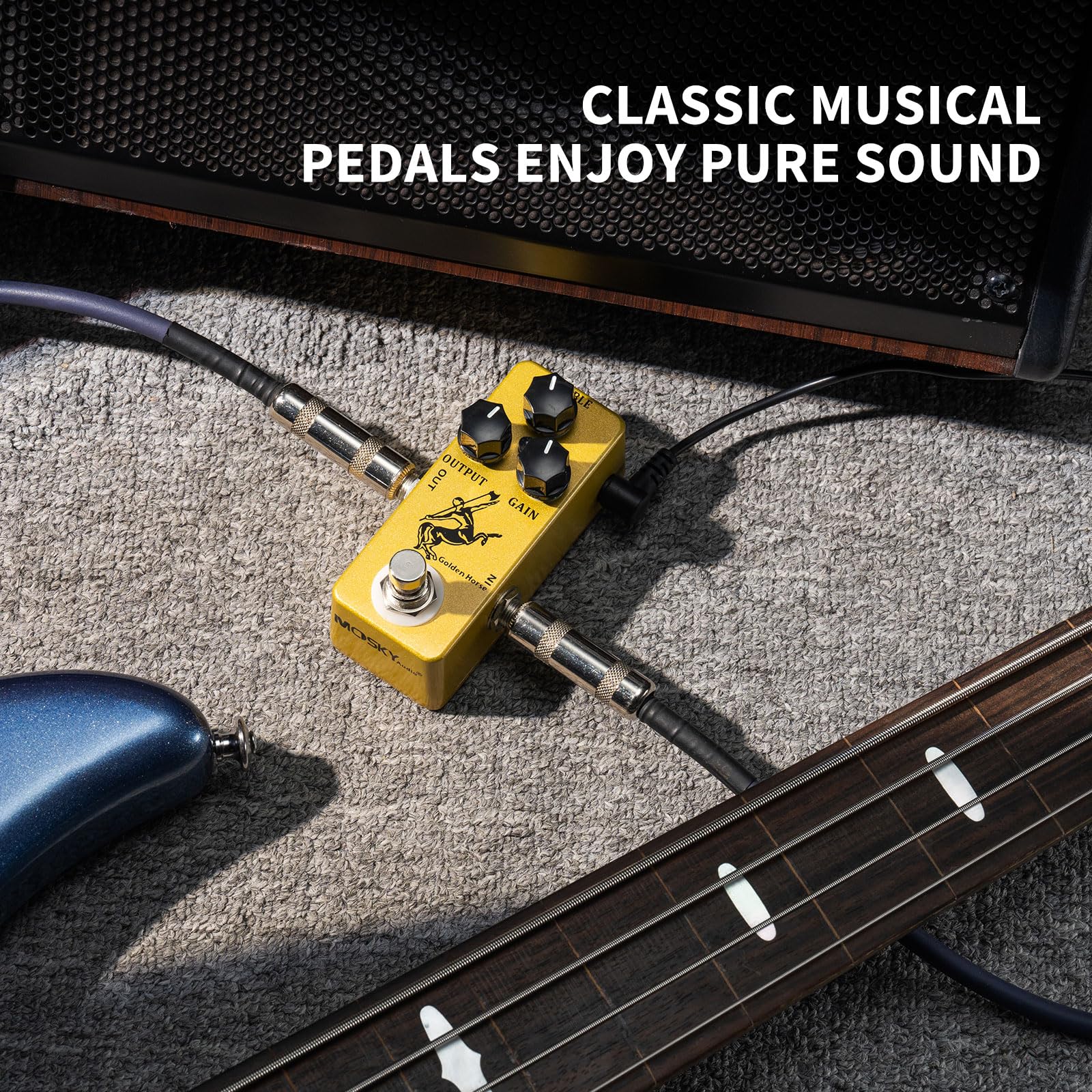 MOSKY Golden Horse Overdrive Effect Pedal Boost Guitar Effect Pedal with True Bypass for Electric Guitar