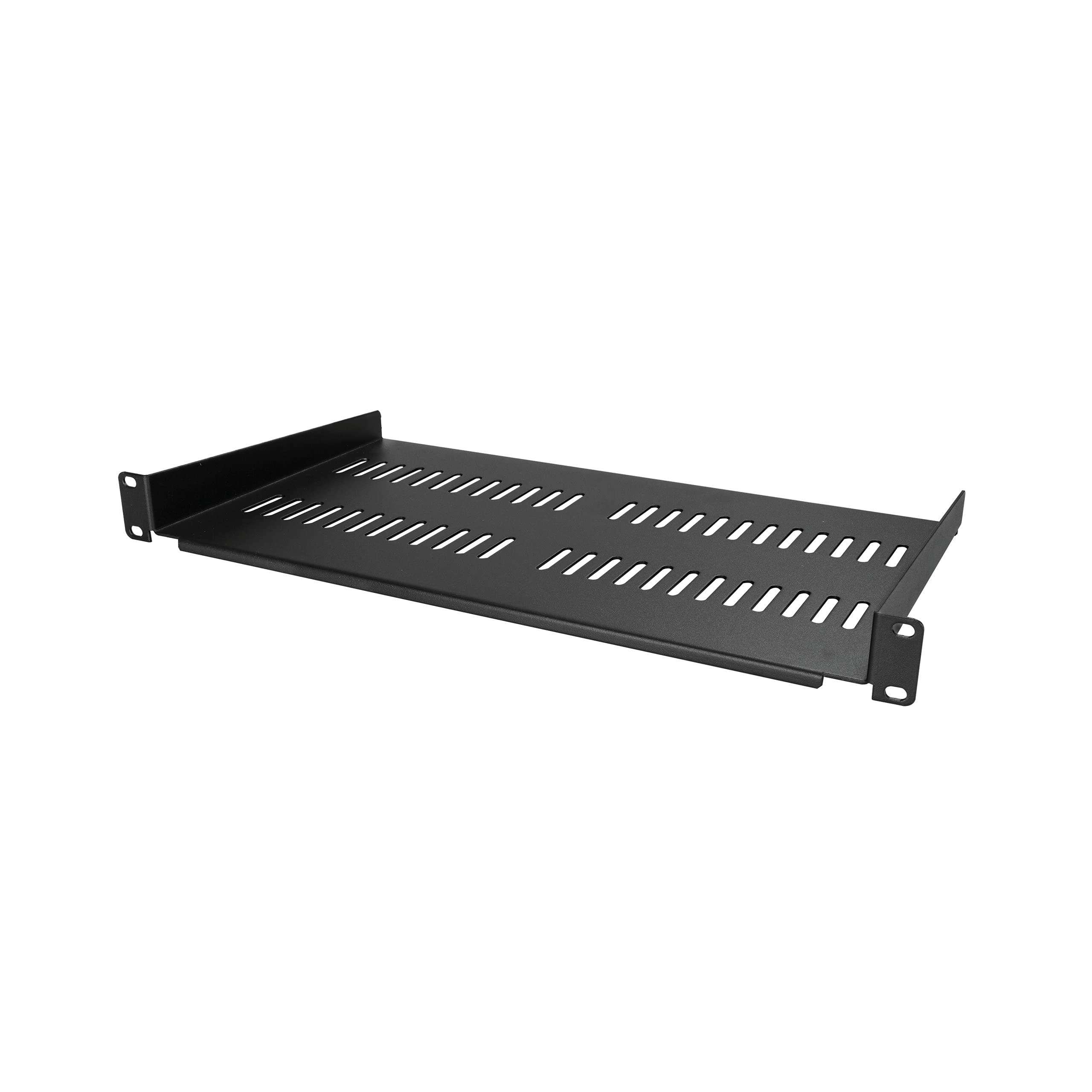 StarTech.com 8 Outlet Horizontal 1U Rack Mount PDU Power Strip & 1U Server Rack Shelf - Universal Vented Rack Mount Cantilever Tray, Black & 2U Server Rack Shelf - Universal Vented Rack