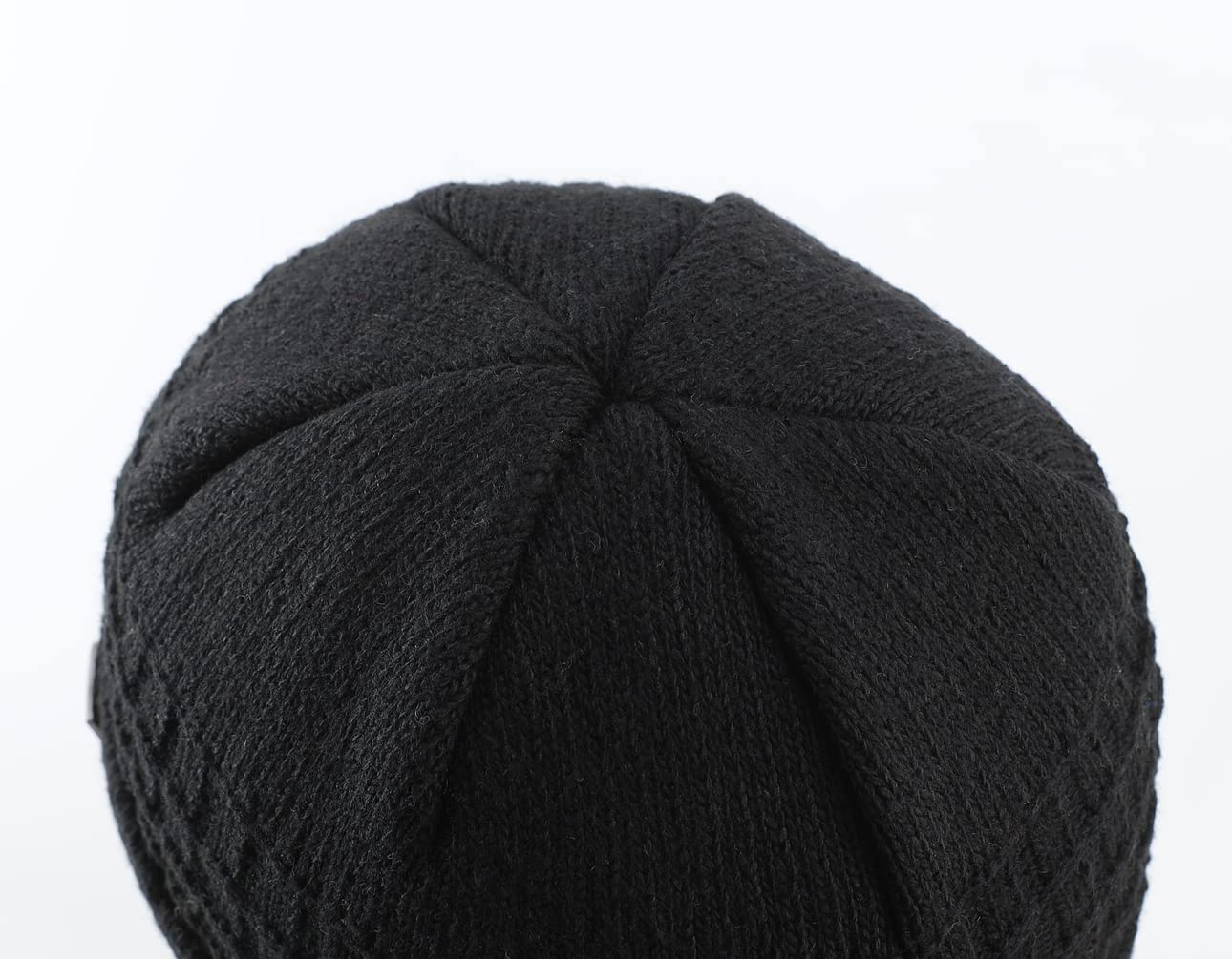 LLmoway Men Women Winter Knit Hat with Visor Warm Cuff Beanie Fleece Lined Snow Ski Skull Cap Black